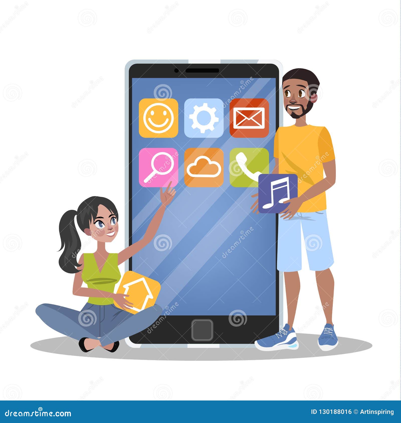 Mobile App Development Concept Illustration. Modern Technology Stock ...