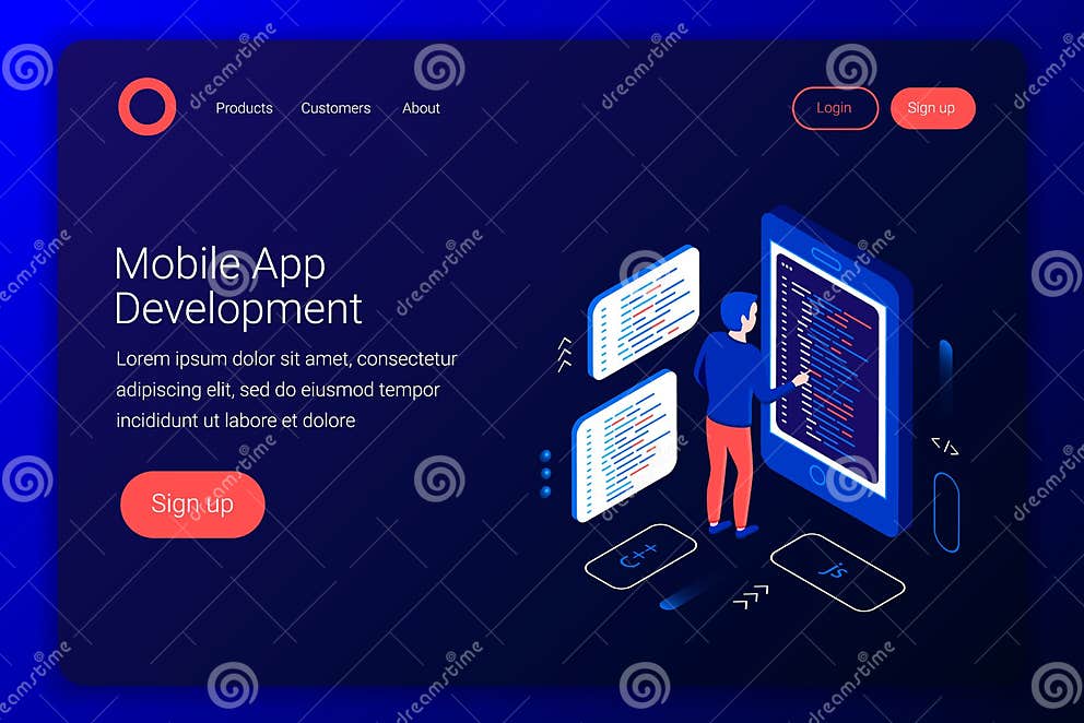 Mobile App Development Concept. Stock Vector - Illustration of ...