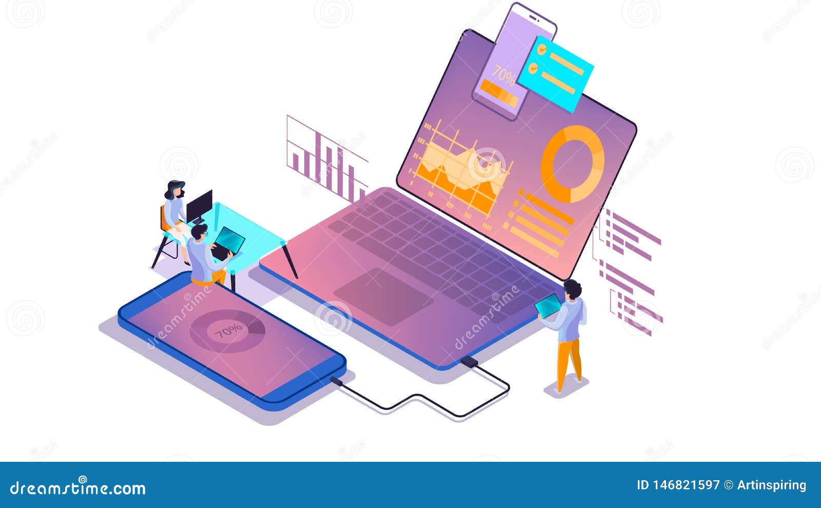Mobile App Development Concept Banner With Characters. Can Use For Web ... Mobile App Development Concept Banner With Characters. Can Use For Web ...