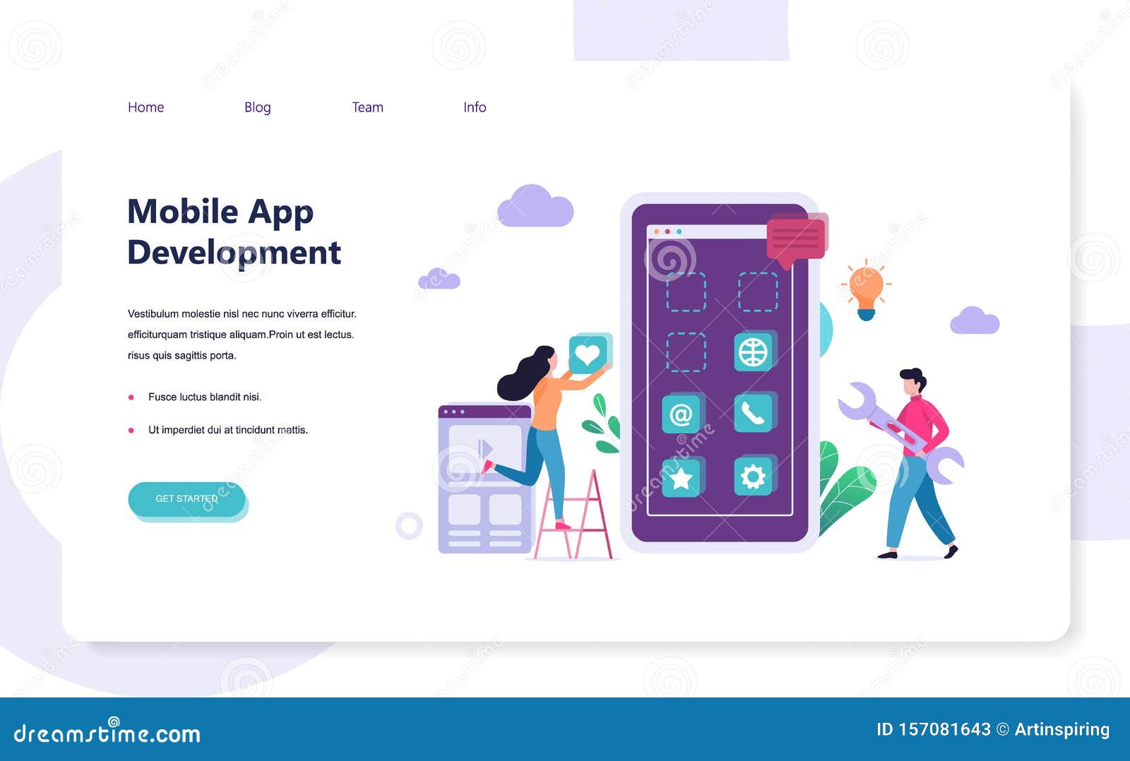 Mobile App Development Concept. Modern Technology Illsutration Stock ...