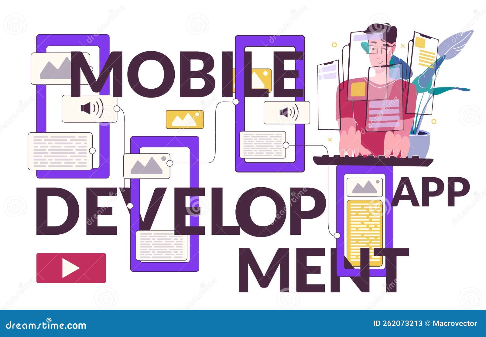 Mobile App Development Concept Stock Vector - Illustration of model ... Mobile App Development Concept Stock Vector - Illustration of model ...