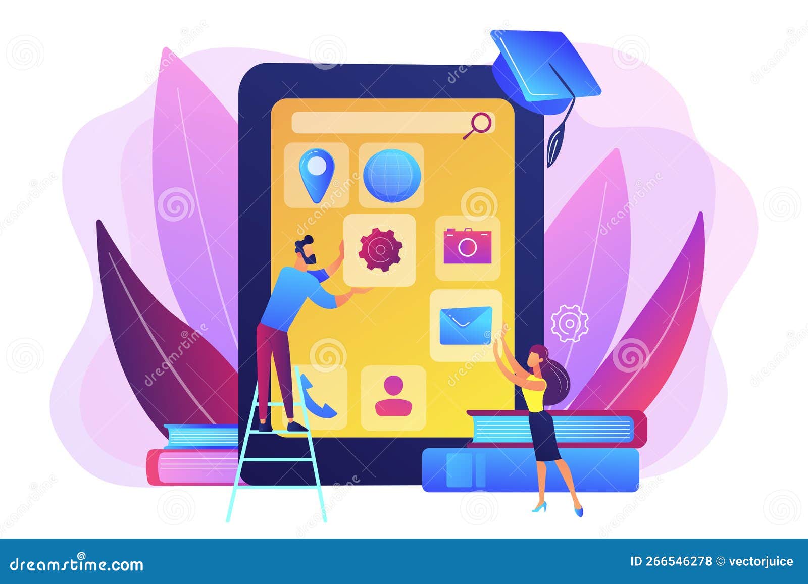 Mobile App Development Courses Concept Vector Illustration Stock Vector ...