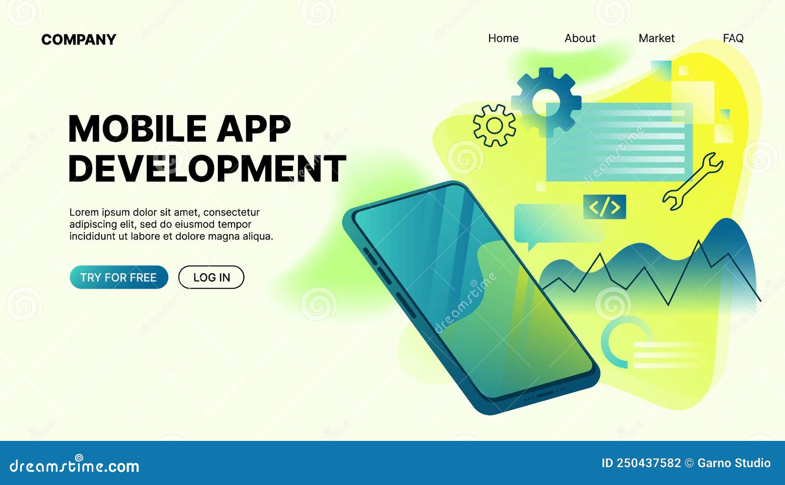 Mobile App Development. Horizontal Web Banner Stock Vector ...