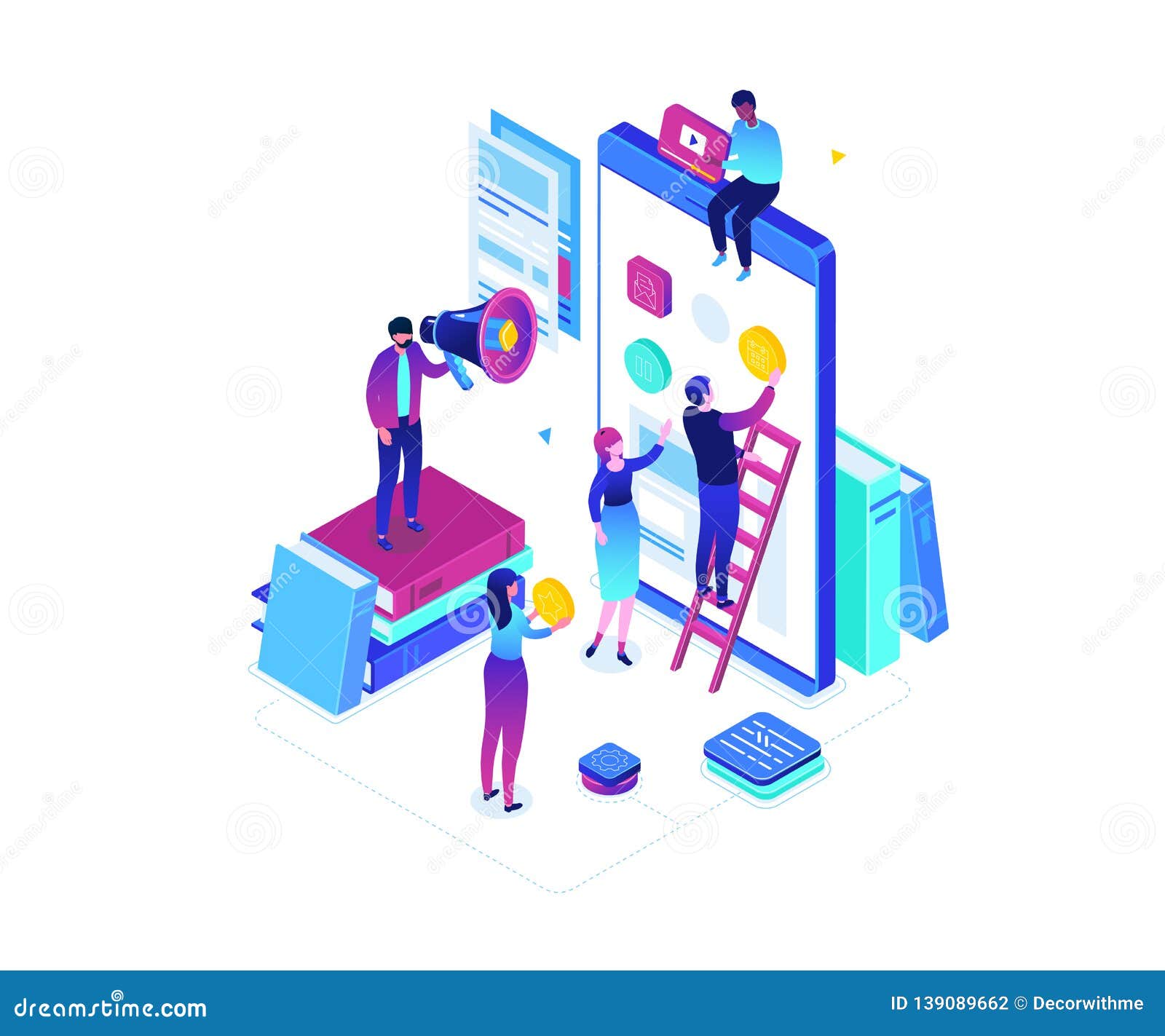 Mobile App Development - Modern Colorful Isometric Vector Illustration ...