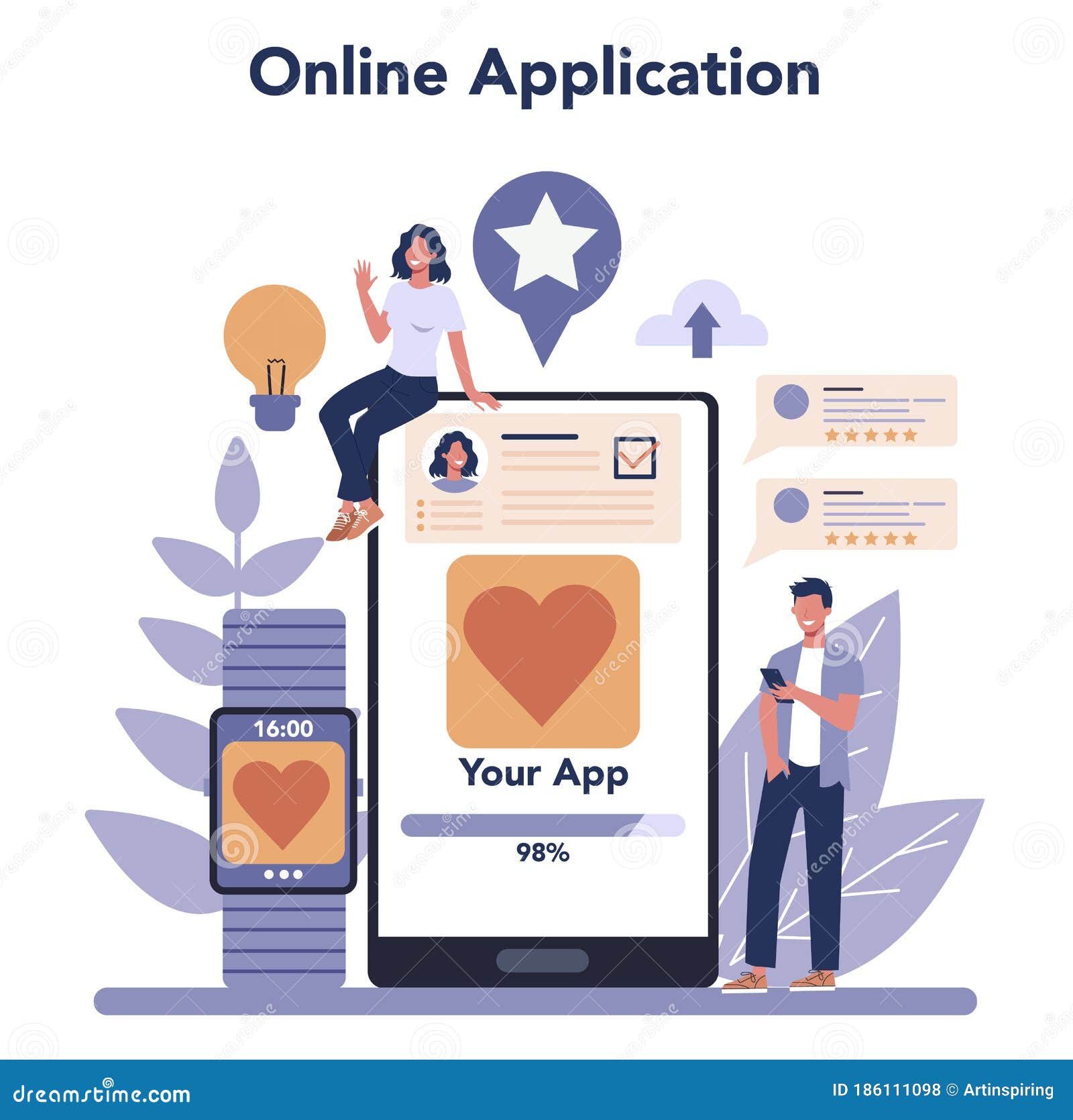 Mobile App Development Online Service or Platform. Modern Stock Vector ...