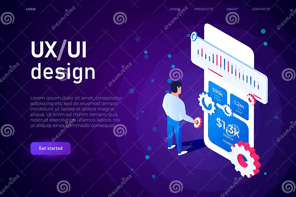 Mobile App Development Ux Ui Design Illsutrtaion Concept Both Mobile App Developer And Ui