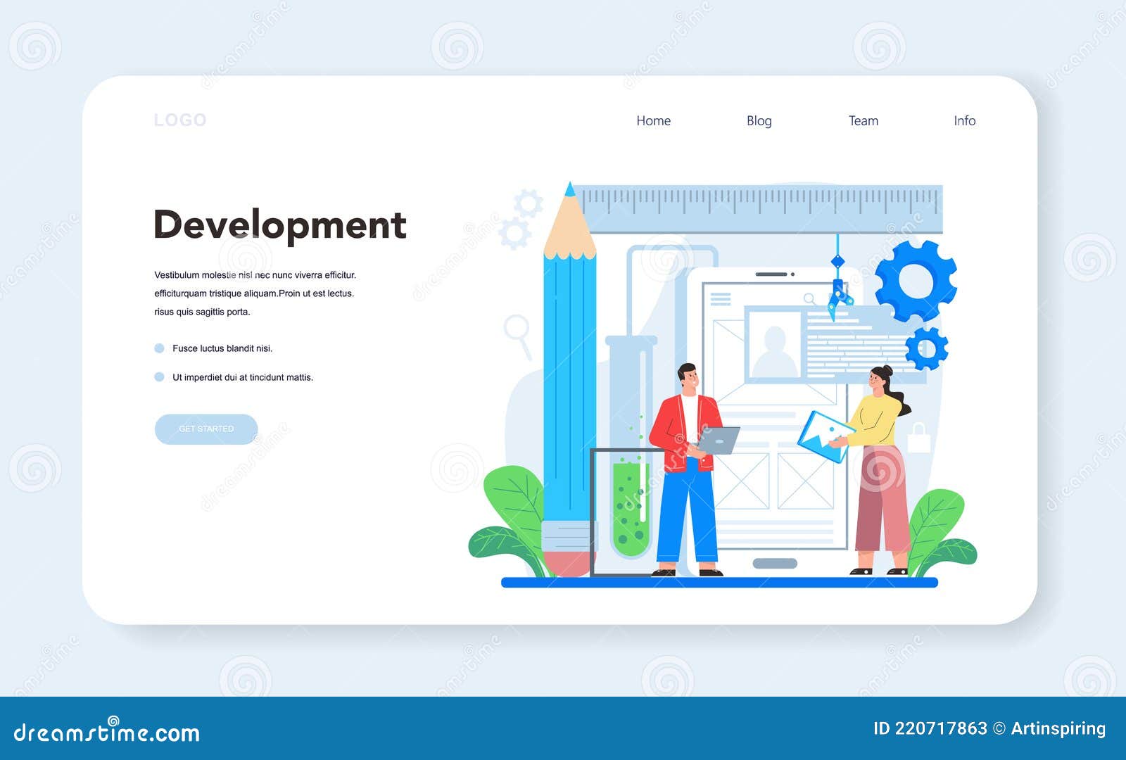 Mobile App Development Web Banner or Landing Page. Modern Technology ...