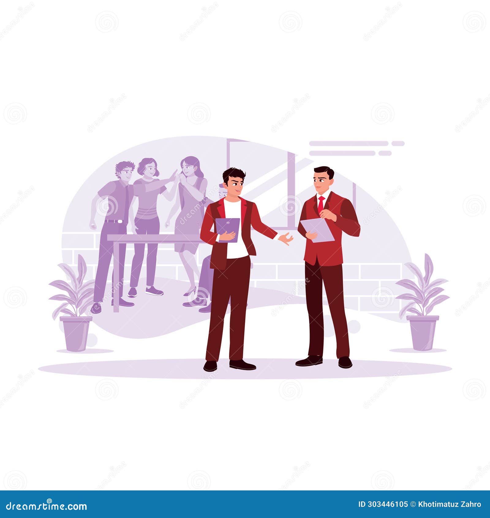 Team Of Cooperating Business People Holding Up Puzzle Pieces, Cartoon ...