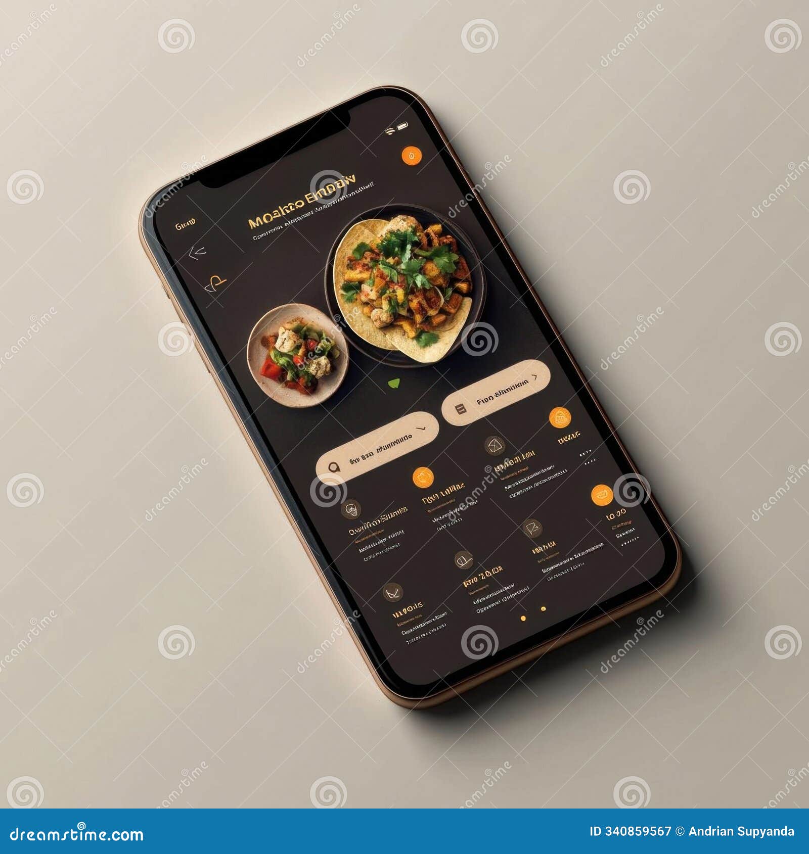 Mobile App Food Ordering Interface Design Stock Illustration ...