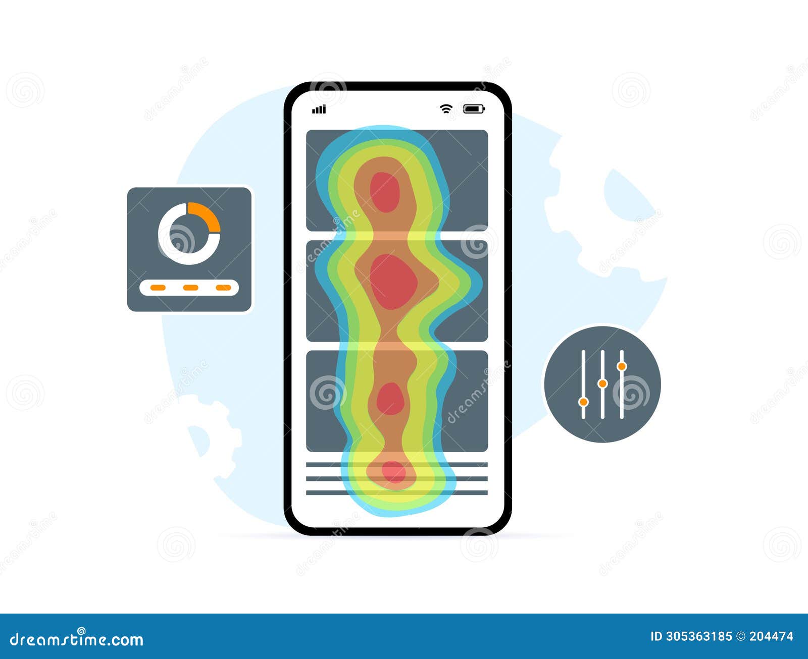 Eye Tracking Heatmap Cartoon Flat Illustration | CartoonDealer.com ...
