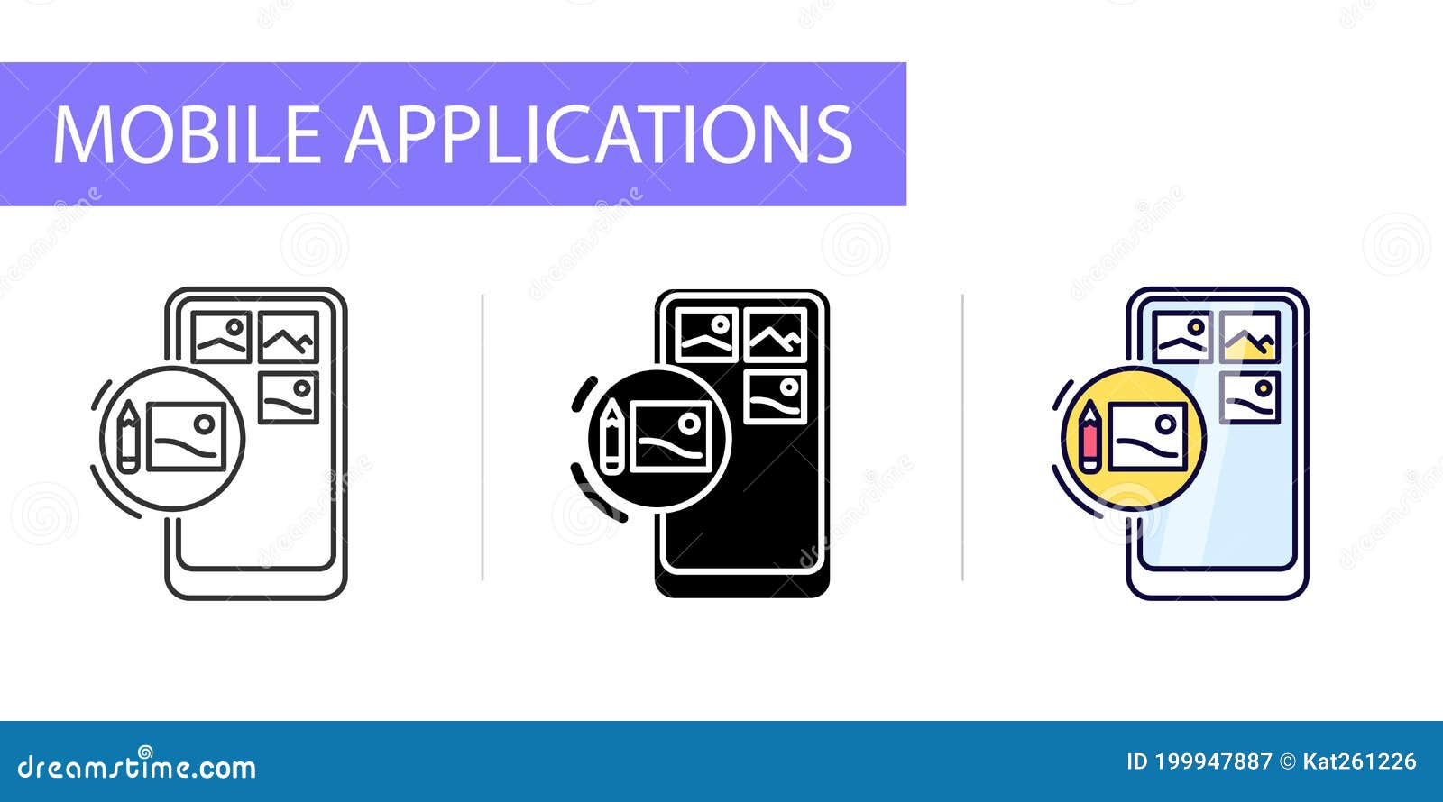 Mobile App Icon, Editing Pictures Stock Vector - Illustration of album ...