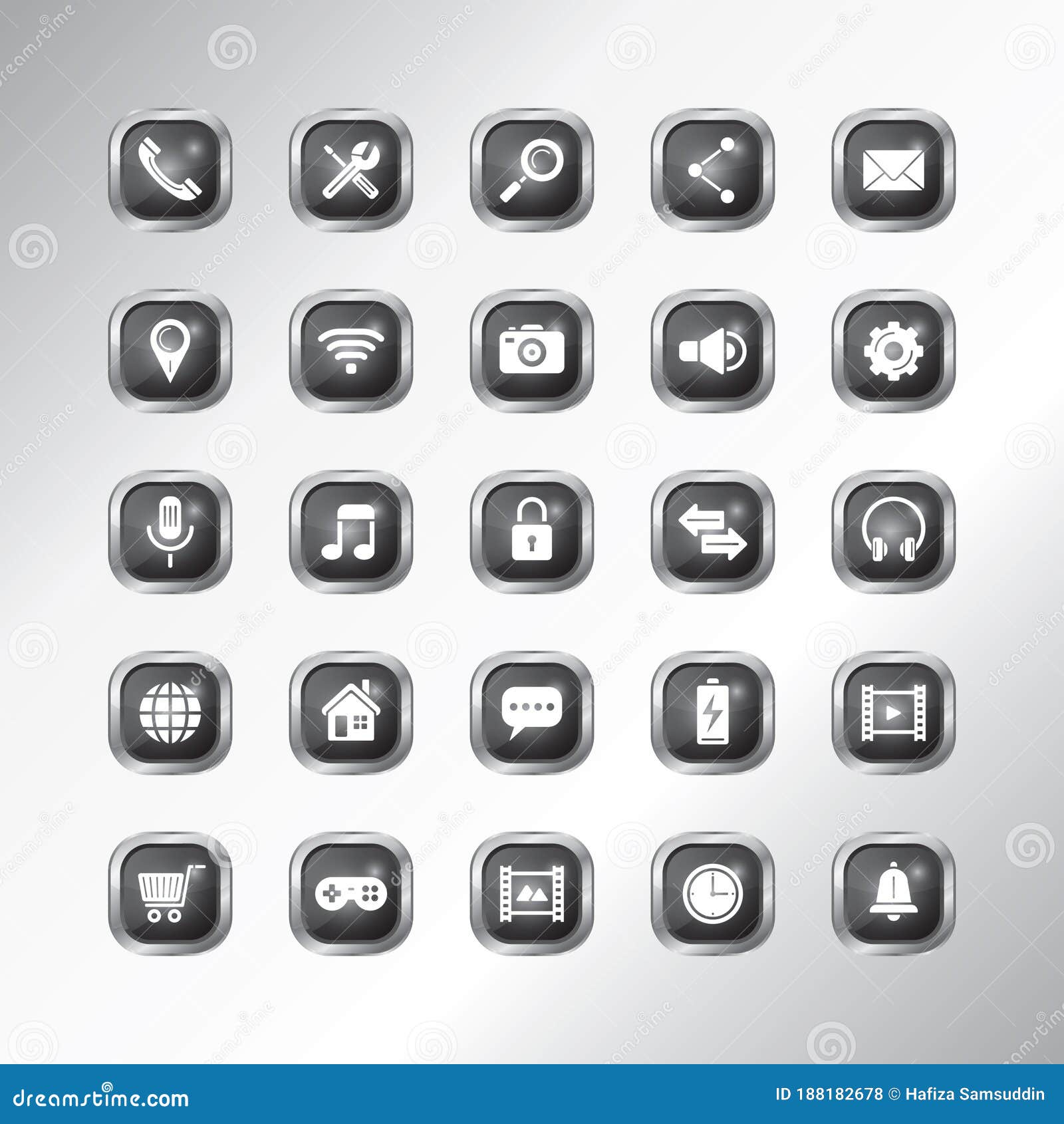 Mobile App Icon Set. Vector Illustration Decorative Design Stock Vector ...