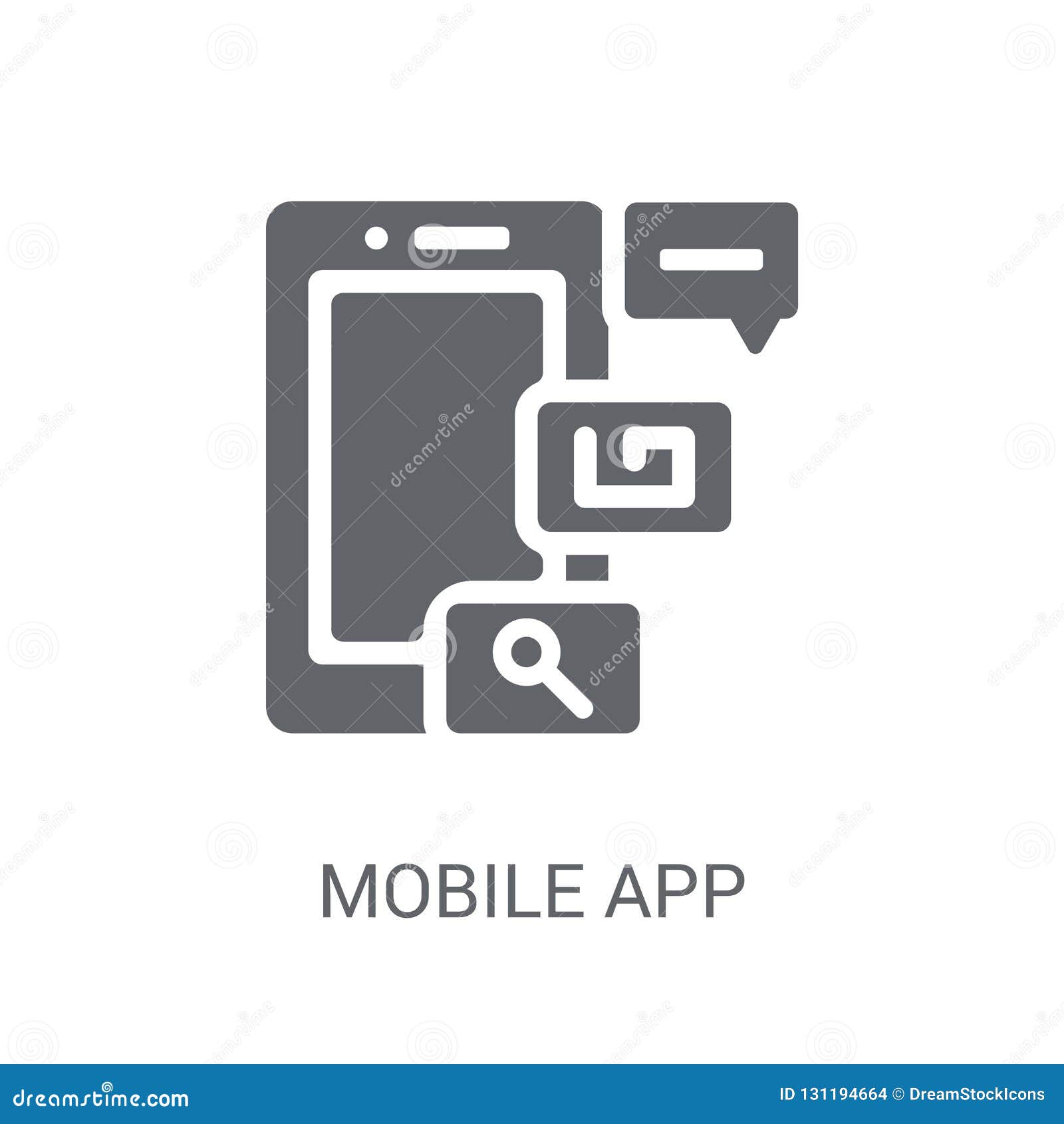 Mobile App Icon. Trendy Mobile App Logo Concept on White Background ...