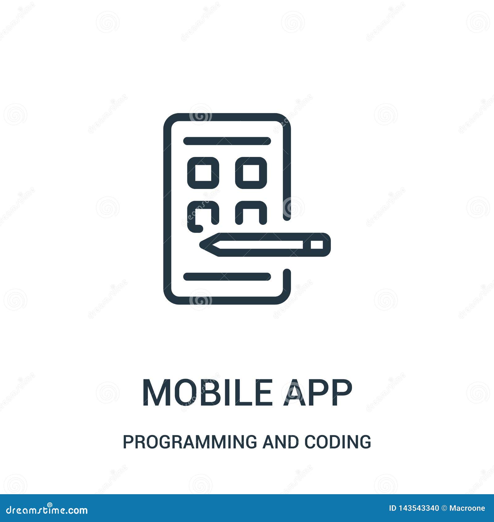 Mobile App Icon Vector From Programming And Coding Collection Thin