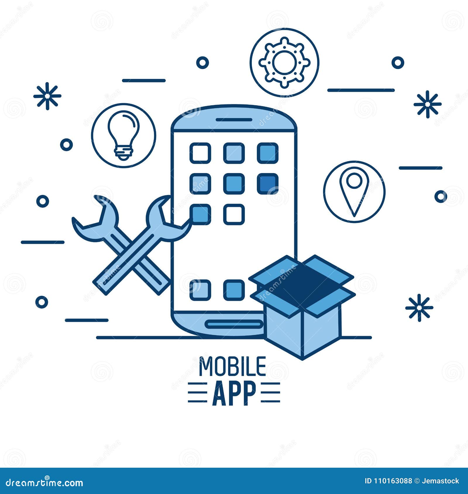 Mobile app infographic stock vector. Illustration of program - 110163088