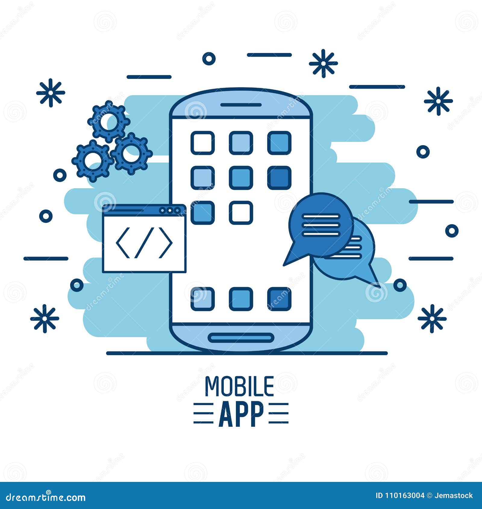 Mobile app infographic stock vector. Illustration of digital - 110163004
