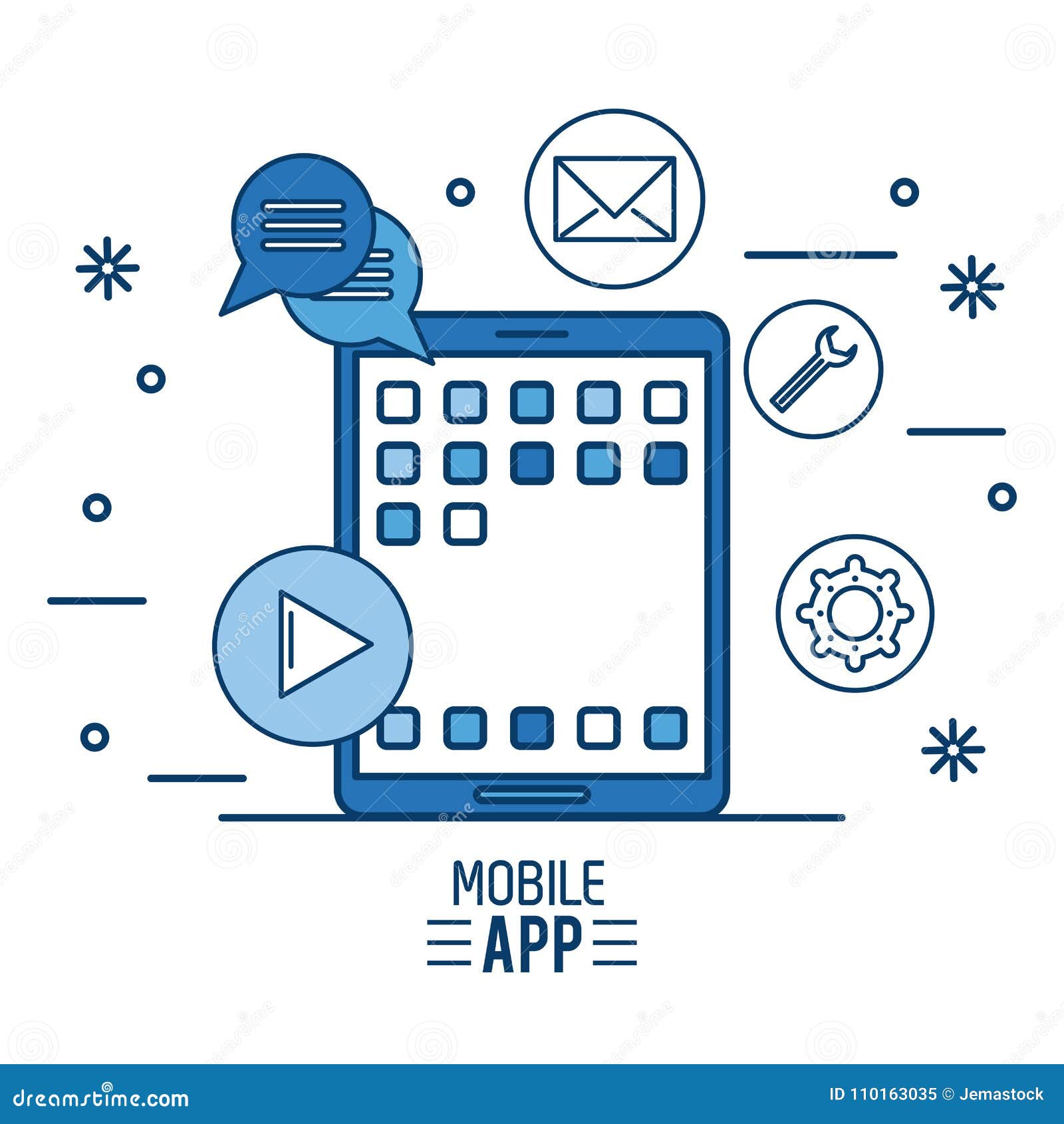 Mobile app infographic stock vector. Illustration of online - 110163035