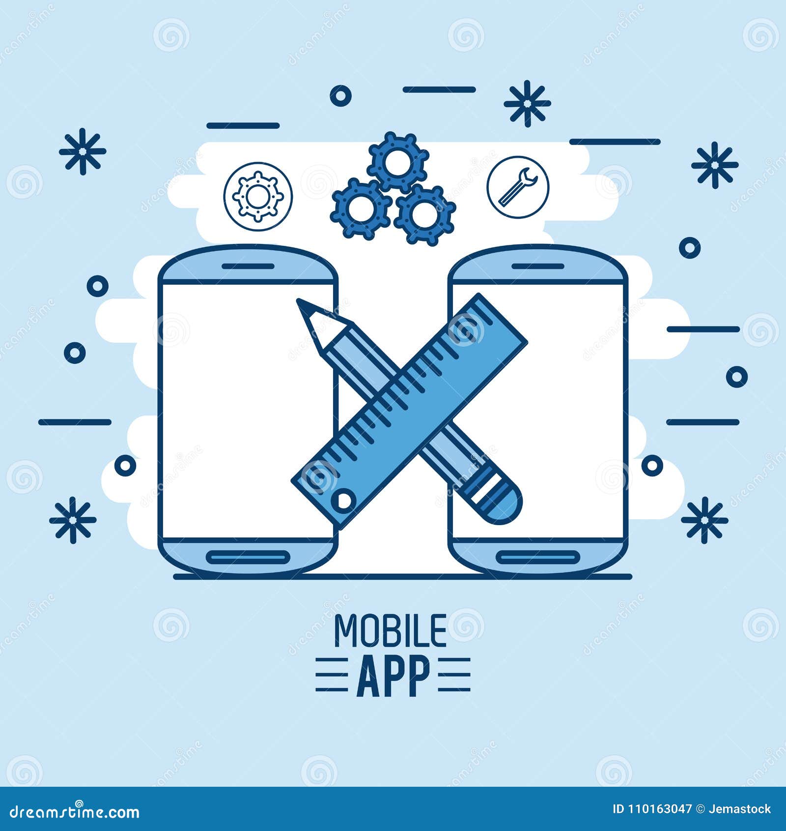 Mobile app infographic stock vector. Illustration of idea - 110163047