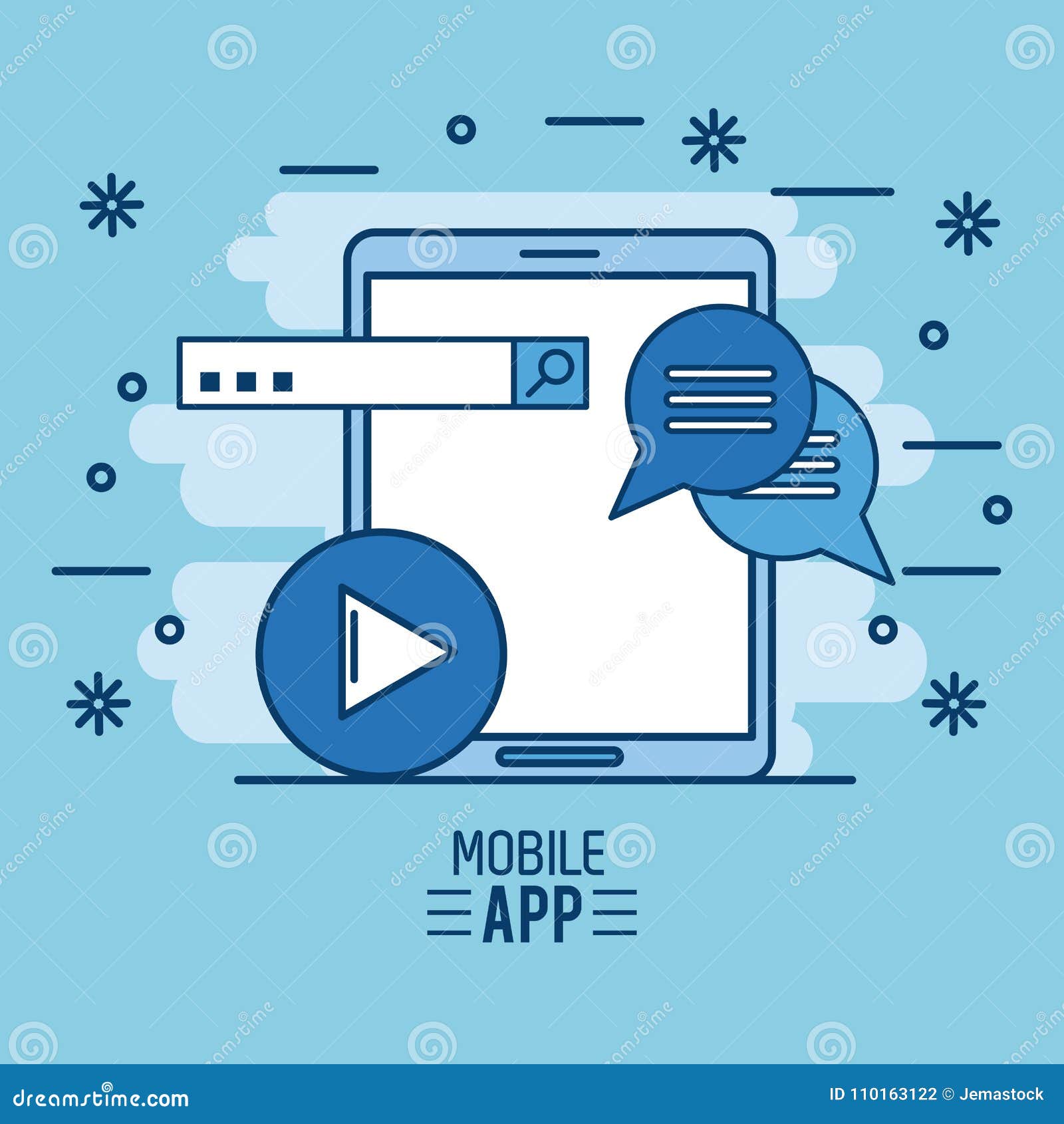 Mobile app infographic stock vector. Illustration of bubble - 110163122