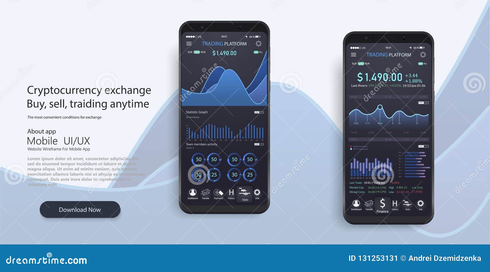 Mobile App Infographic Template with Modern Design Weekly and Annual ...