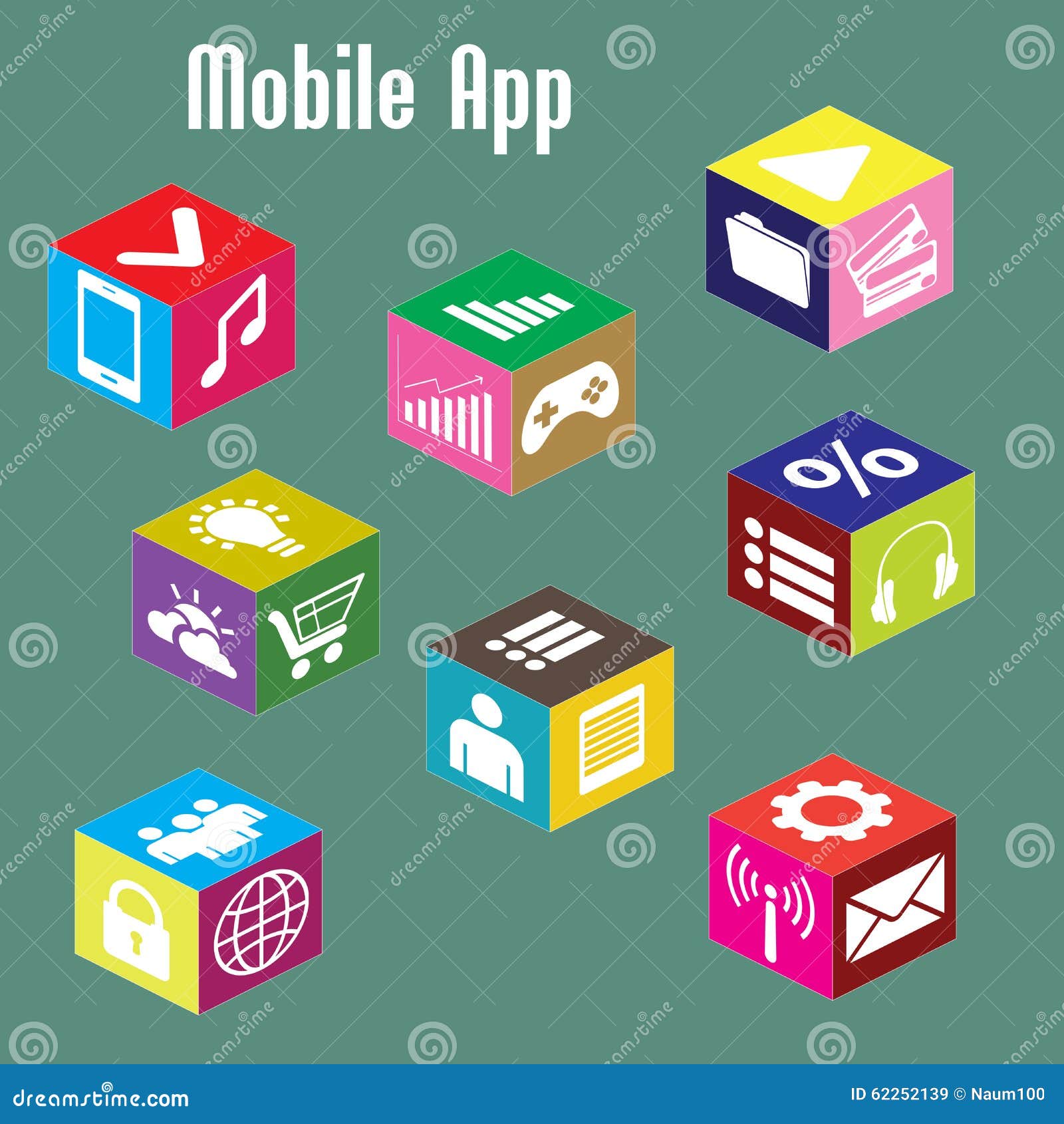Mobile app, isometric stock vector. Illustration of device - 62252139