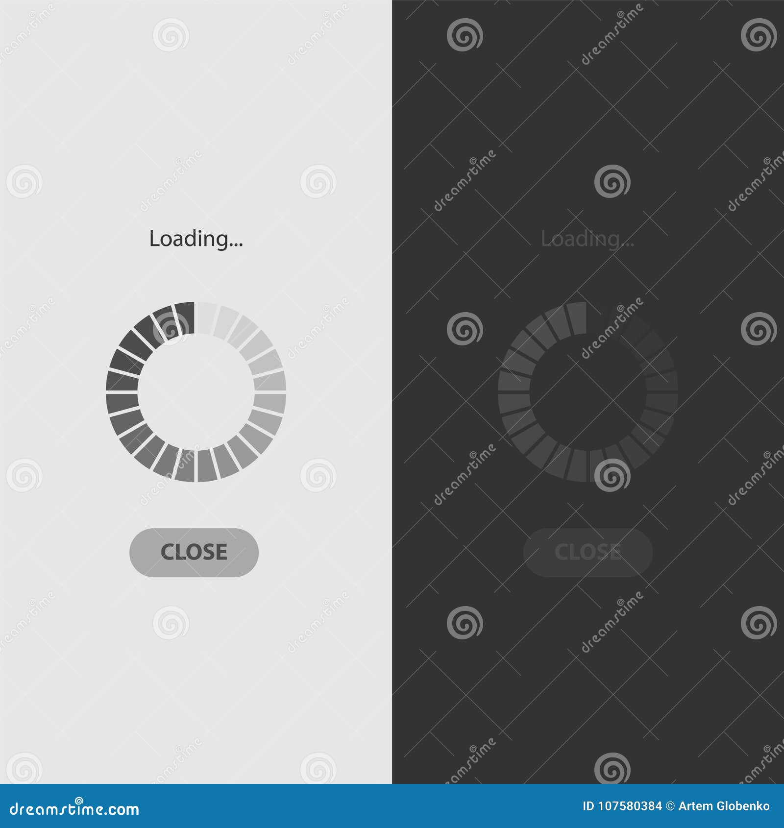 Loading Screen in White and Black Style. Stock Vector - Illustration of ...
