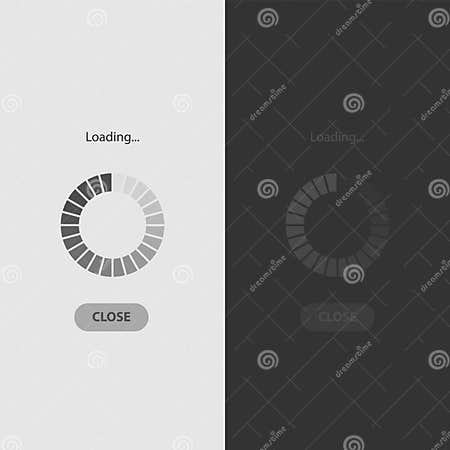 Loading Screen in White and Black Style. Stock Vector - Illustration of ...