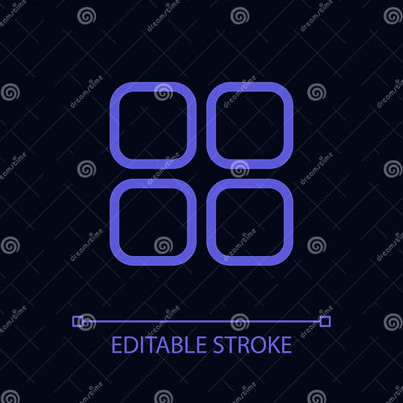 Mobile App Menu Pixel Perfect Color Linear Ui Icon for Dark Theme Stock Vector - Illustration of ...