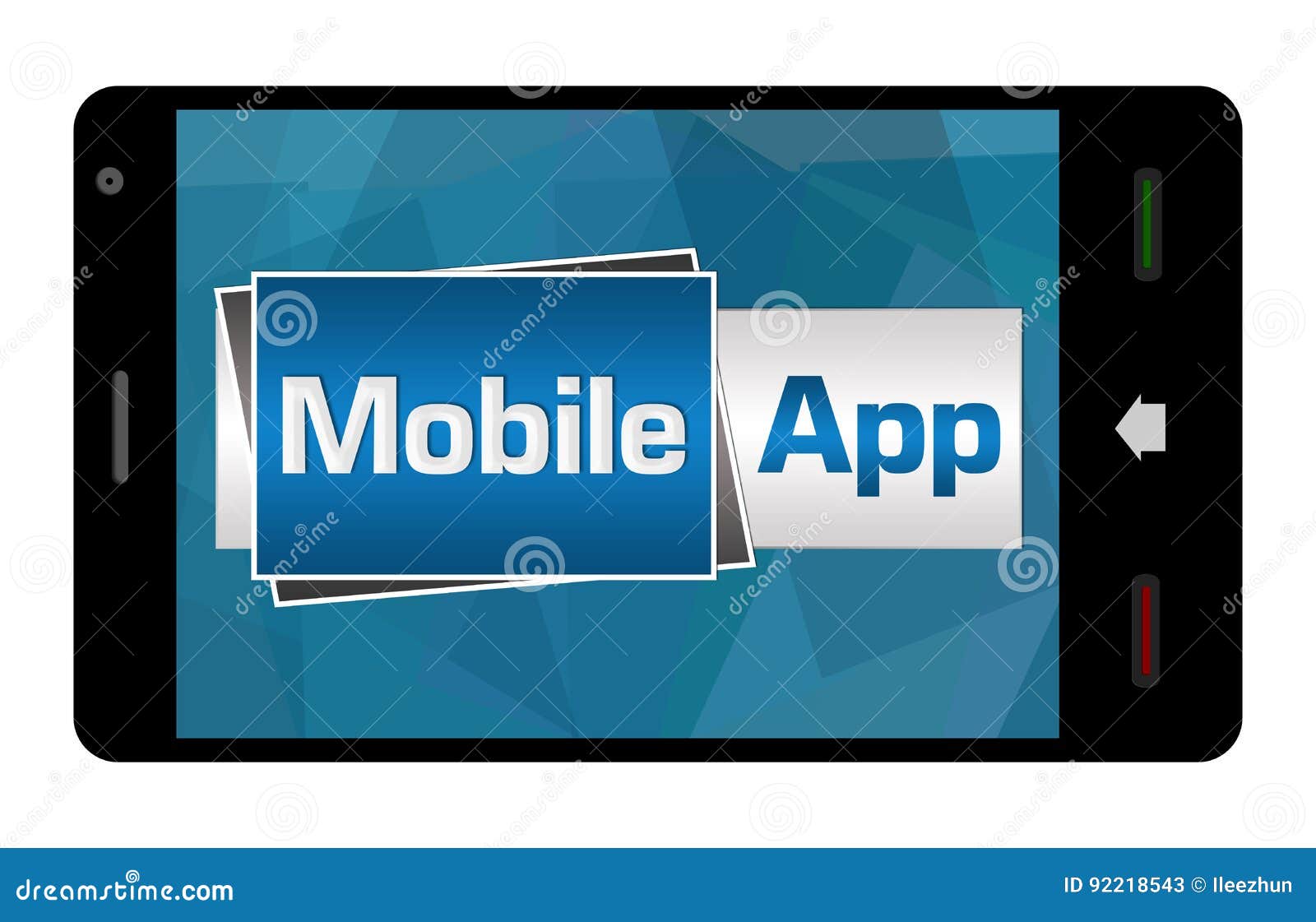 Mobile App on Mobile Screen Stock Illustration - Illustration of ...