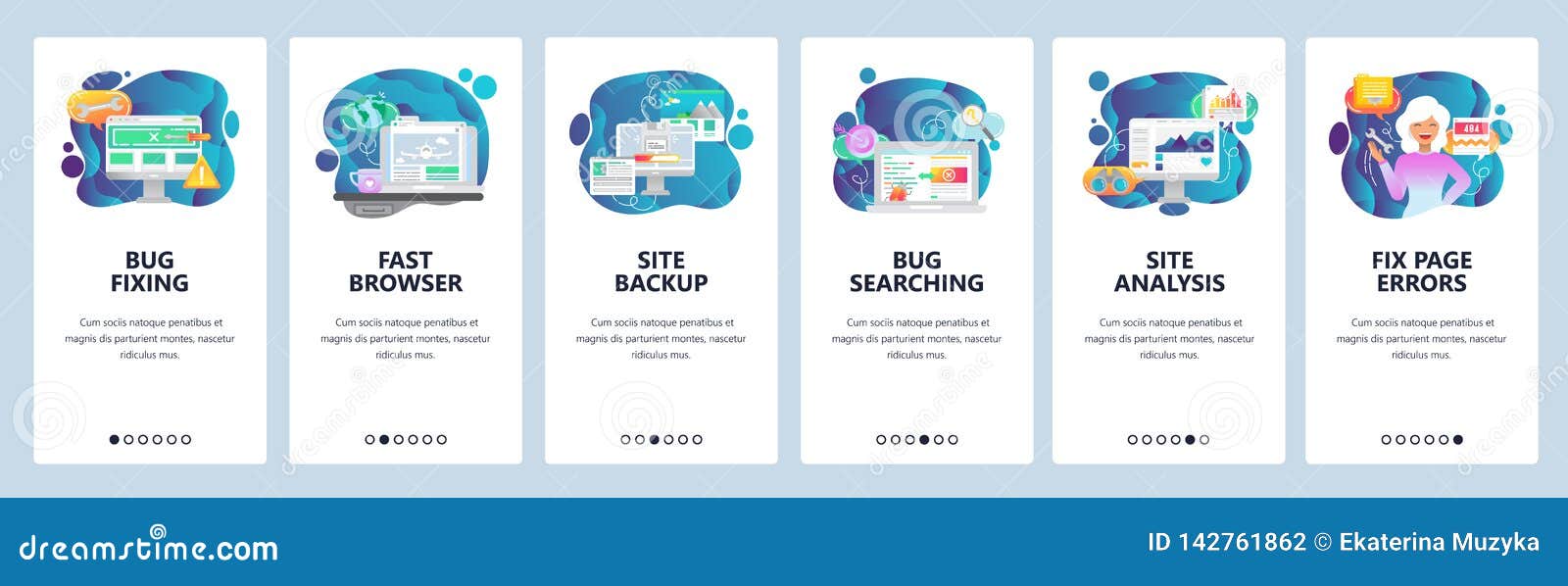 Mobile App Onboarding Screens Computer Bug Fixing And Testing Website