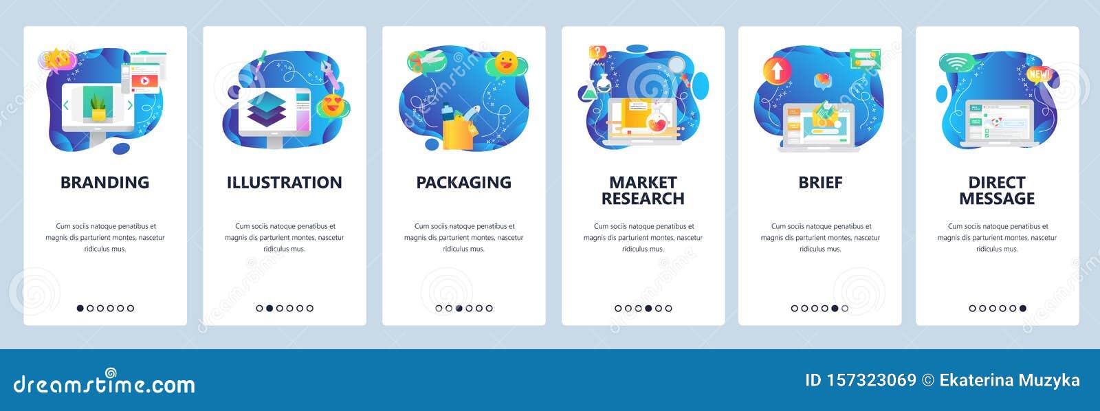 Mobile App Onboarding Screens. 3D Modeling, Package, Chemistry Science ...