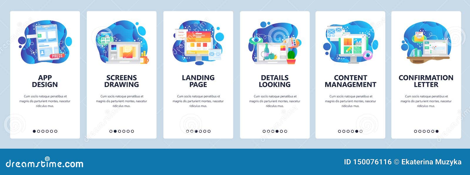 Mobile App Onboarding Screens. Mobile App Design, Landing Page, Web ...