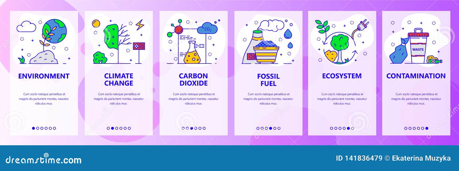Mobile App Onboarding Screens. Environment Problems, Global Warming ...