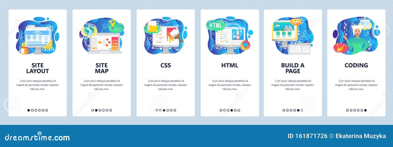 Mobile App Onboarding Screens Female Software Engineer Html And Css Coding Build A Site Stock