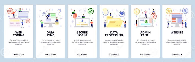 Mobile App Onboarding Screens Web Coding Cyber Security Data Sync 0508