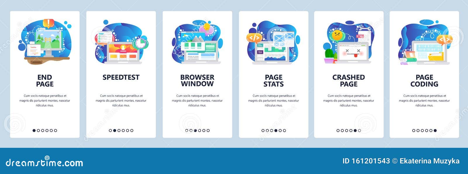 Mobile App Onboarding Screens Web Development Coding Traffic Monitoring Speedtest Stock 2884