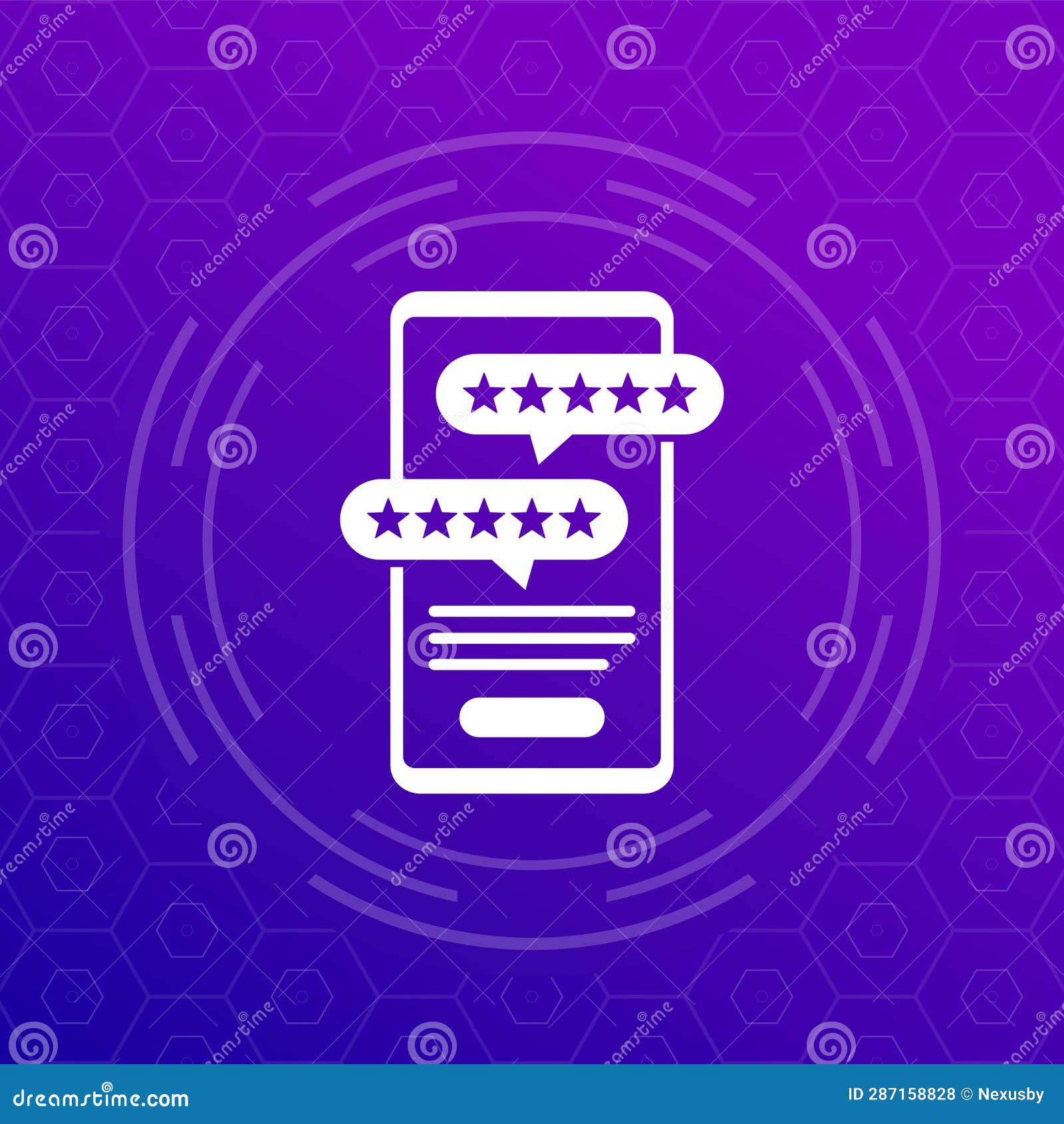 Mobile App Review Vector Icon with a Smart Phone Stock Illustration ...