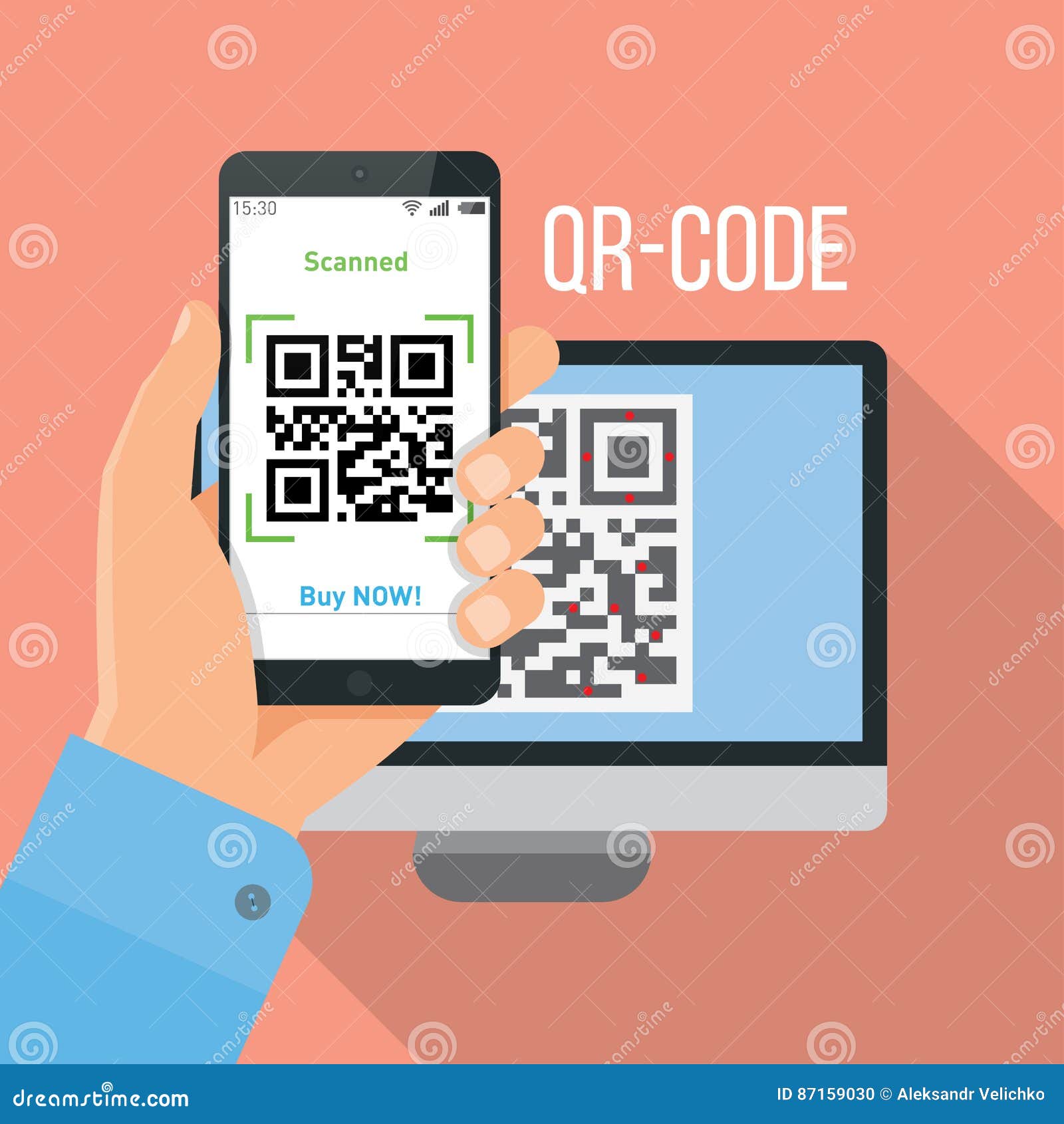 Mobile App for Scanning QR-code. Stock Vector - Illustration of qrcode ...