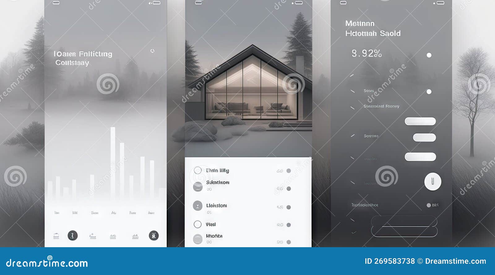 Mobile App for Smart House System Minimalism Modern Arc Illustration ...