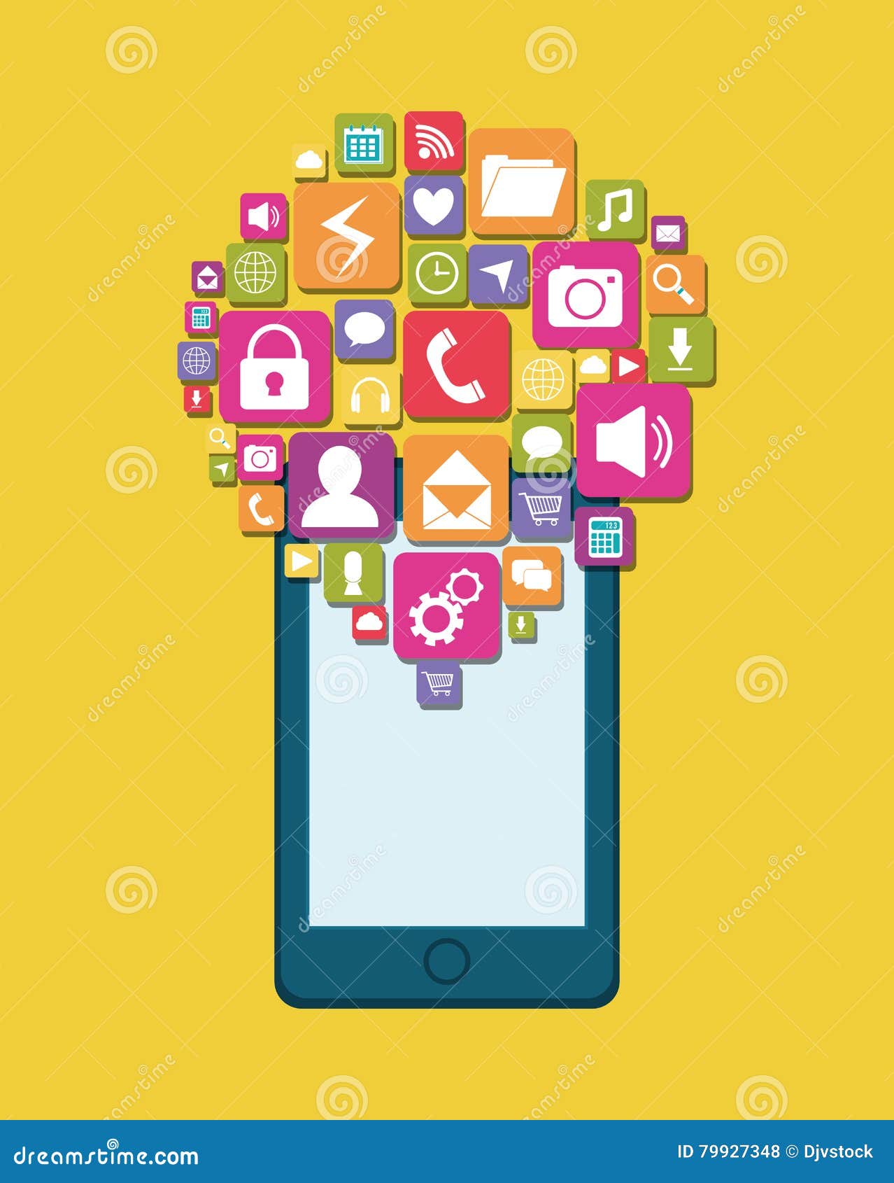 Mobile app technology stock vector. Illustration of online - 79927348
