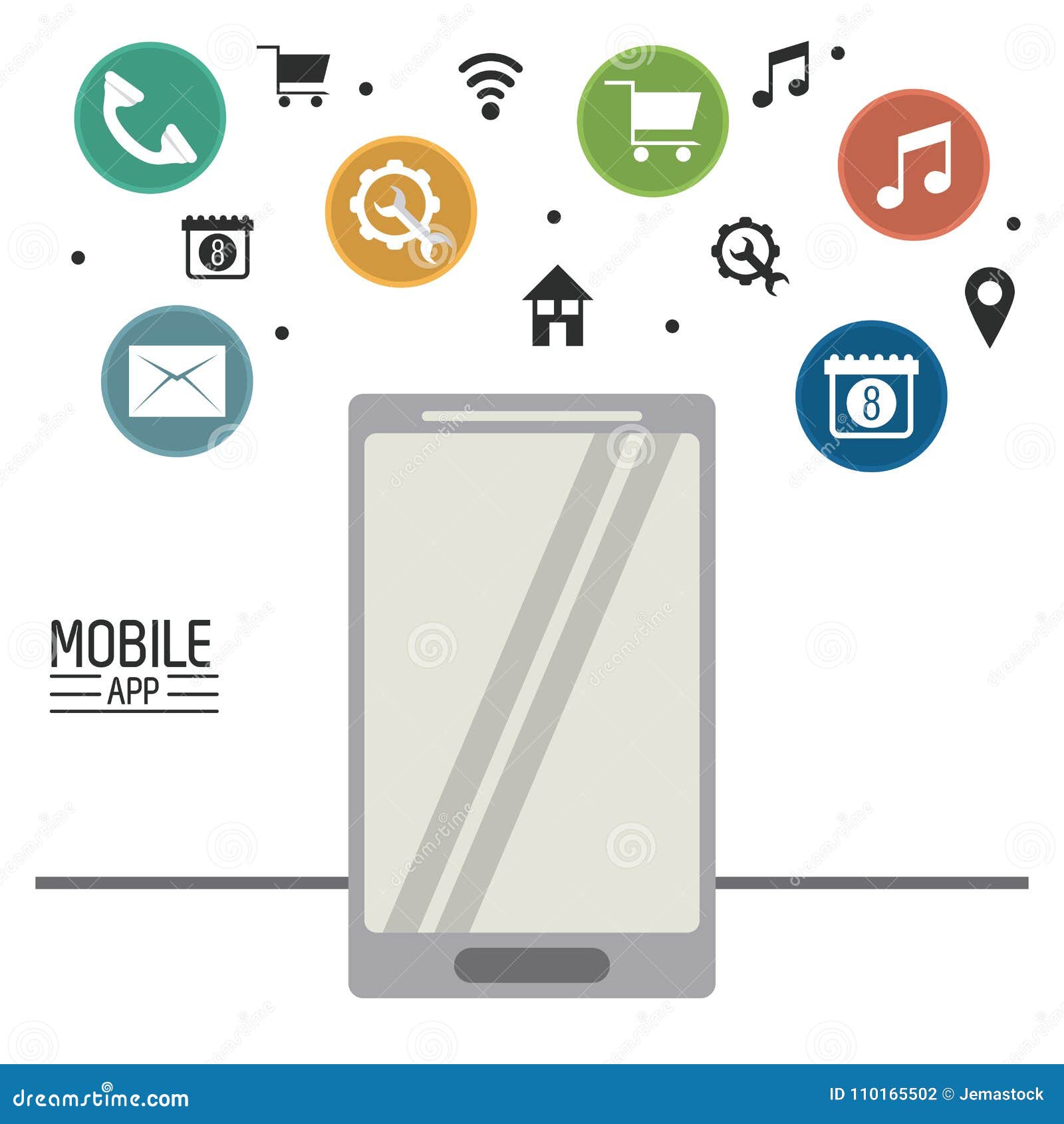 Mobile app technology stock vector. Illustration of music - 110165502