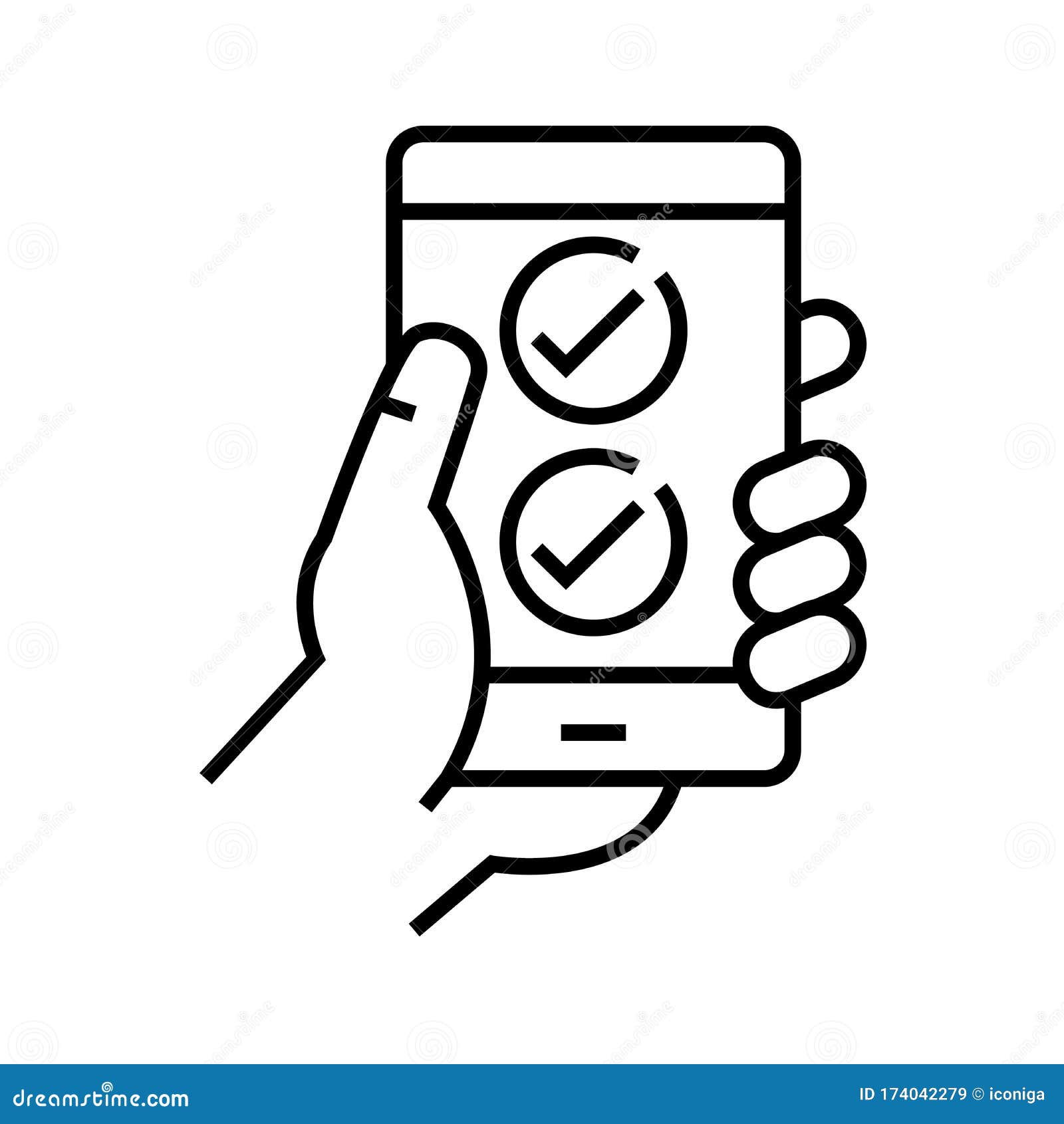 Mobile App Testing Line Icon, Concept Sign, Outline Vector Illustration ...