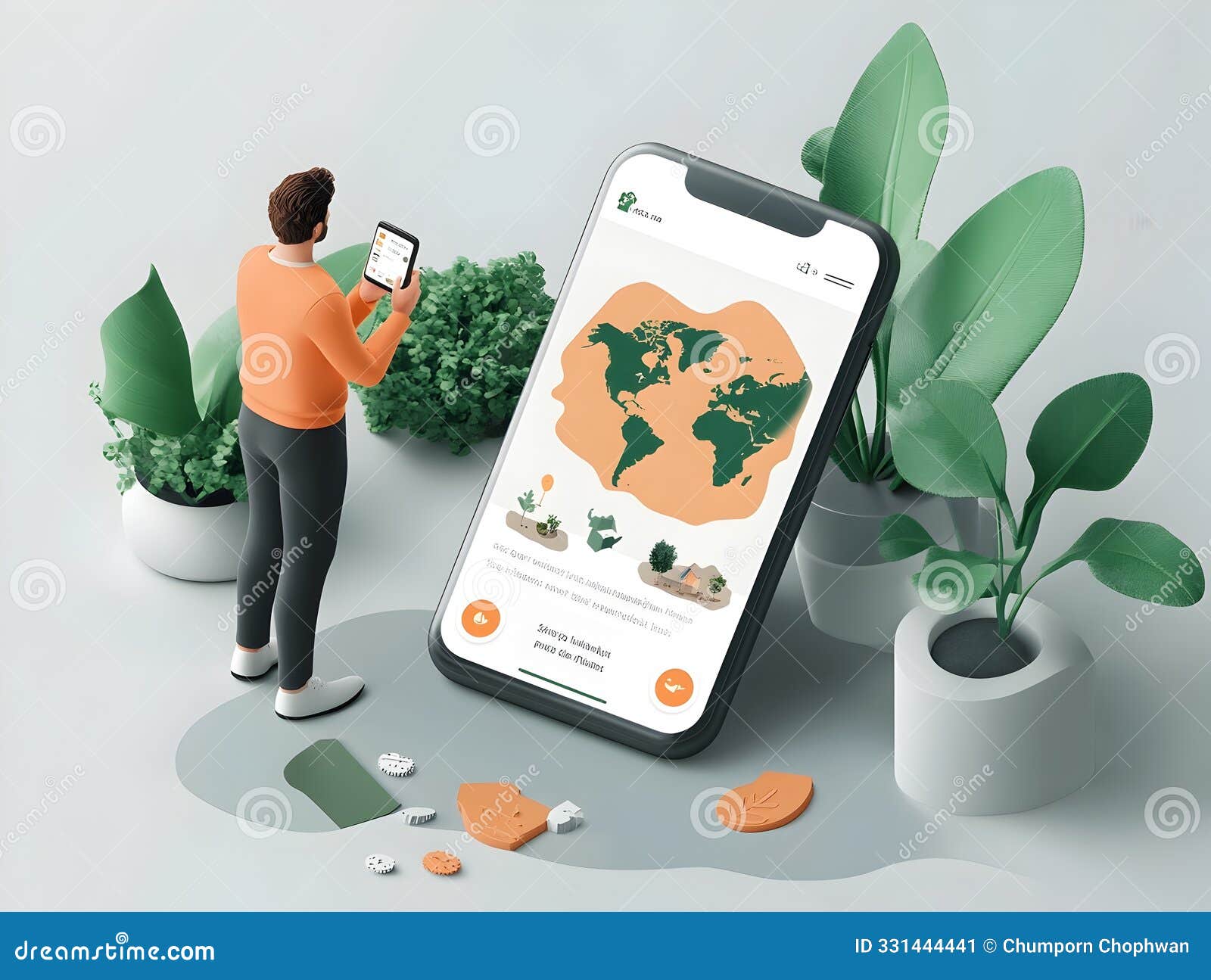 Mobile App for Tracking and Reducing Personal Carbon Footprint Stock ...