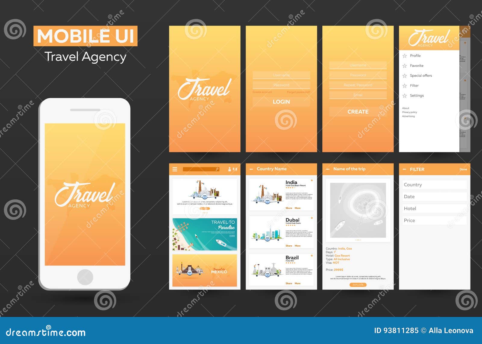 Mobile App Travel Agency Material Design UI, UX, GUI. Responsive ... Mobile App Travel Agency Material Design UI, UX, GUI. Responsive ...