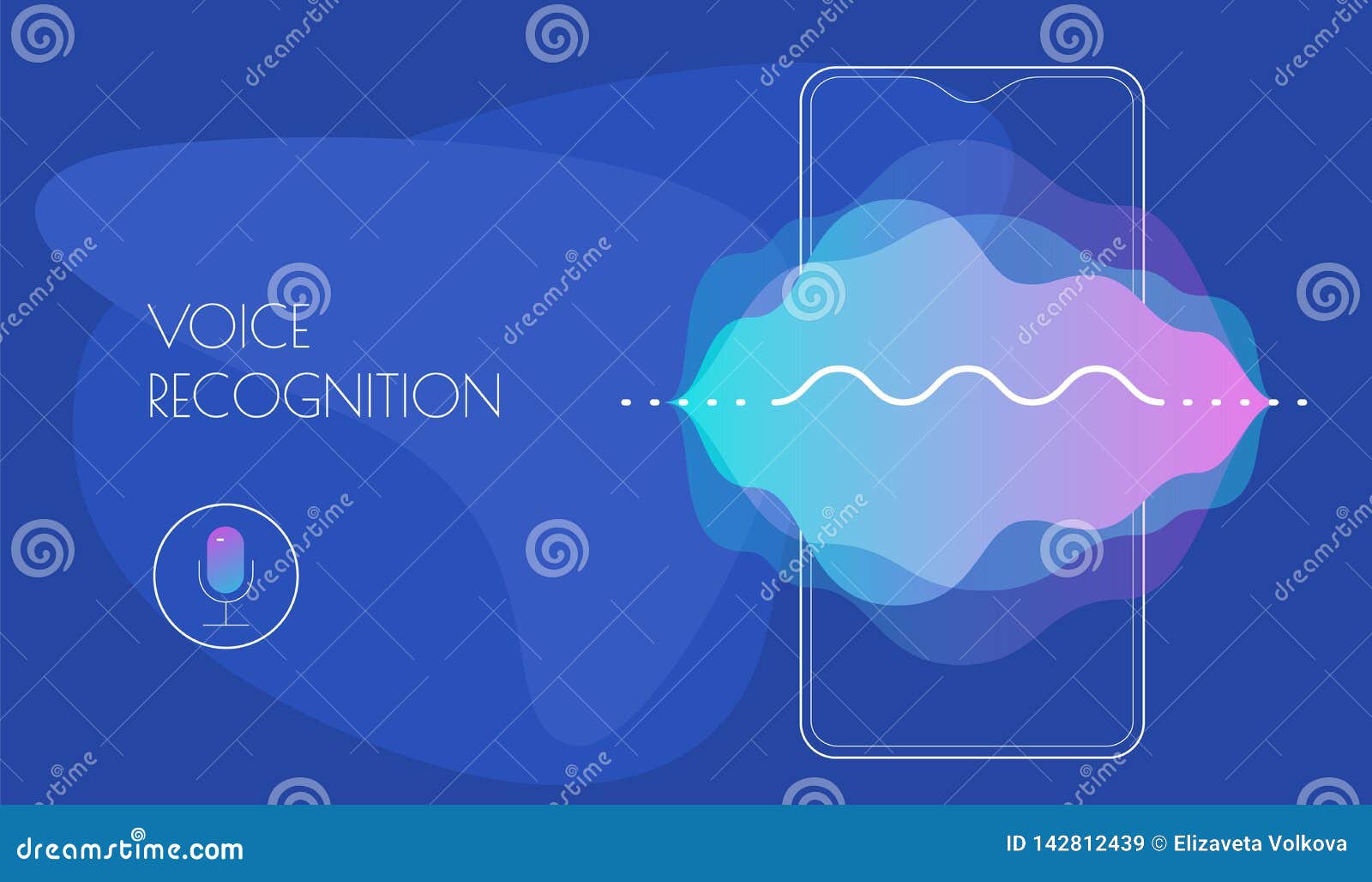 Mobile App UI Personal Voice Assistant Concept Stock Vector ...