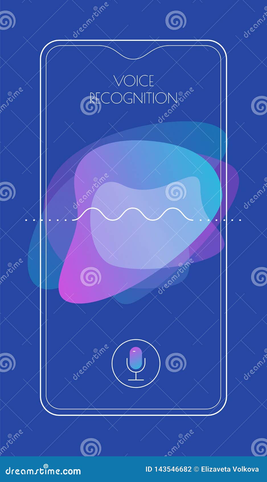 Mobile App UI Personal Voice Assistant Concept Stock Vector ...