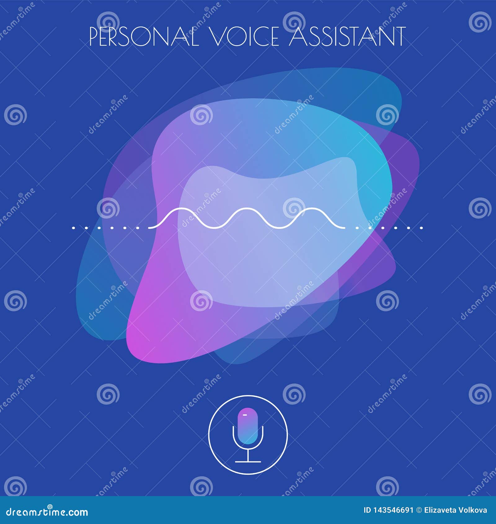 Mobile App UI Personal Voice Assistant Concept Stock Vector ...