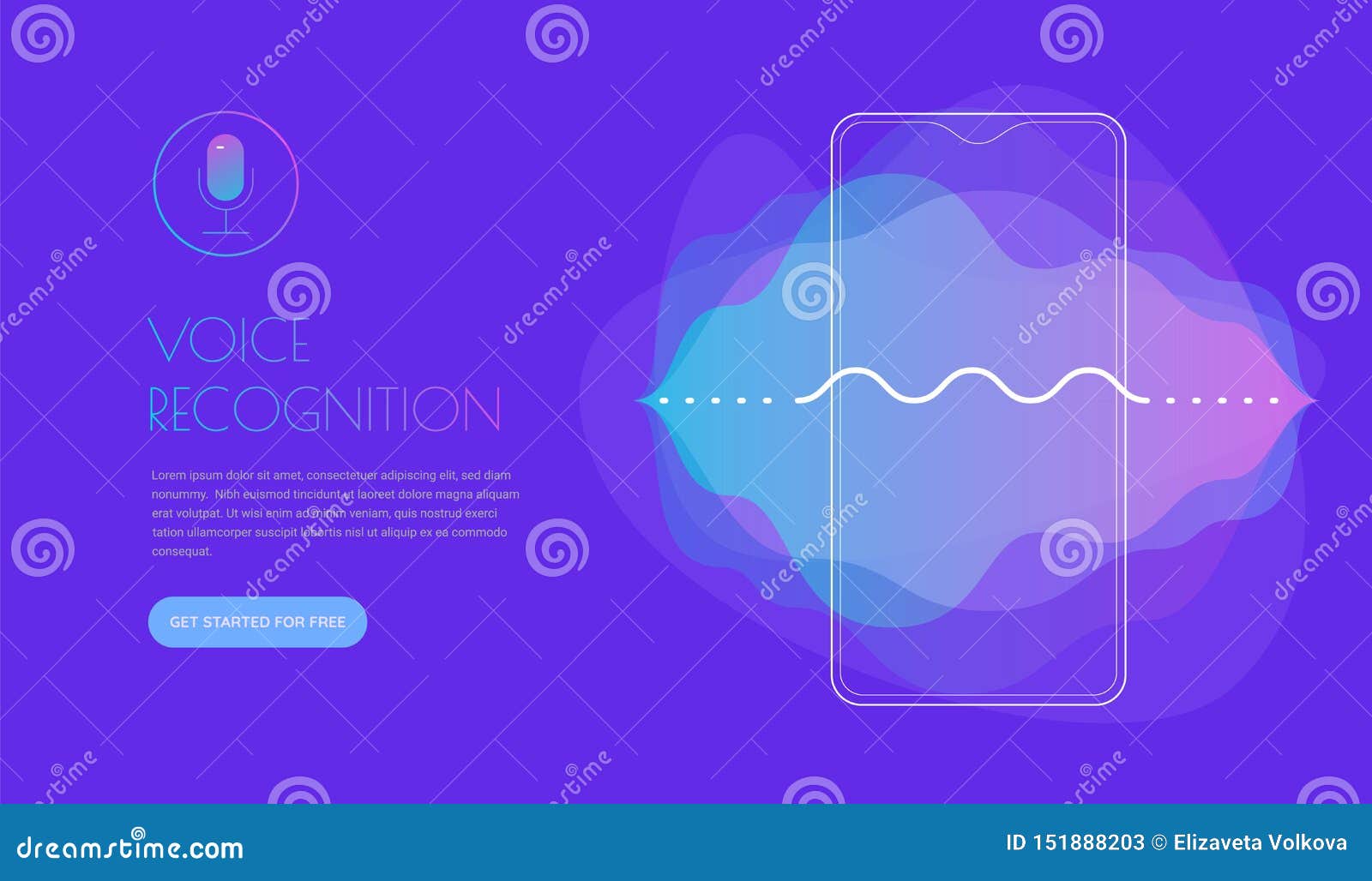 Mobile App UI Personal Voice Assistant Concept Stock Vector ...