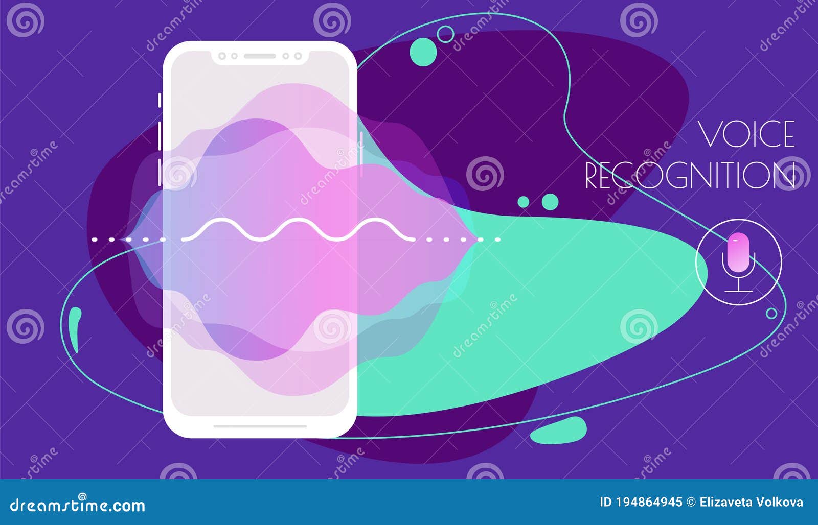 Mobile App UI Personal Voice Assistant Concept Stock Vector ...