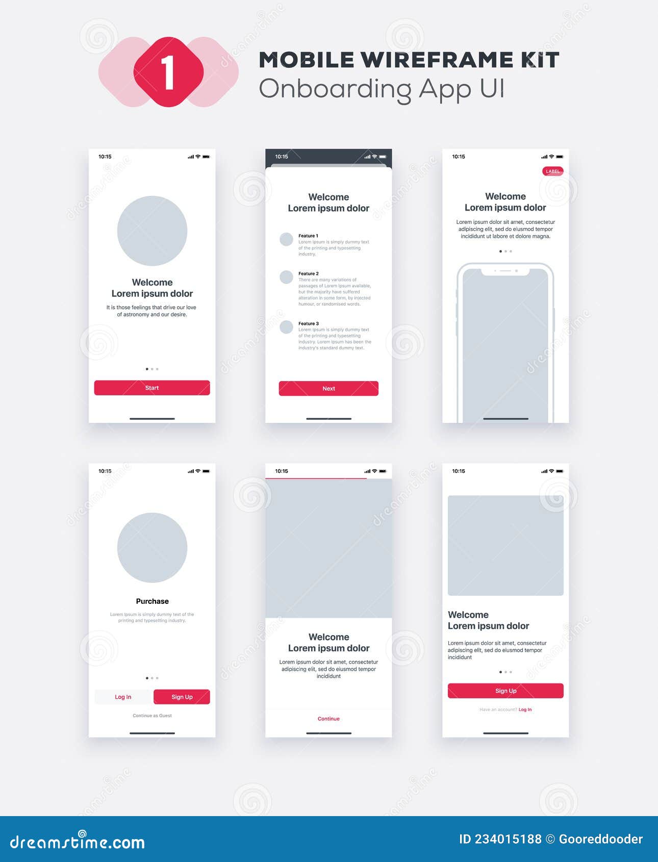 Ui Mobile App Onboarding Ux Gui Design Elements Mobile Application Template Layout Stock